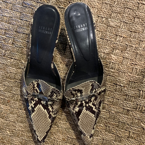 Stuart Weitzman | Shoes | Stuart Weitzman Snake Mule Kitten Heel | Poshmark